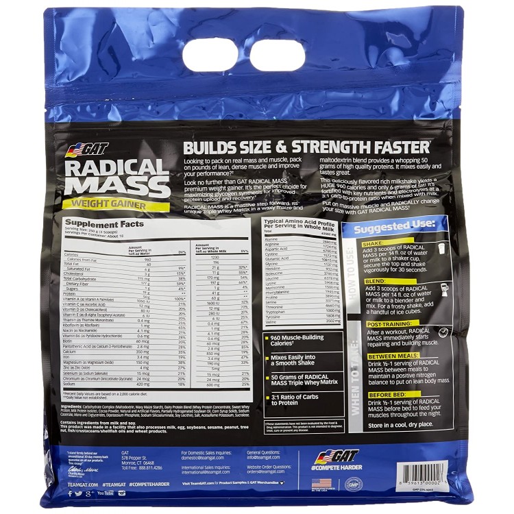 GAT radical gainer bag 4.5kg